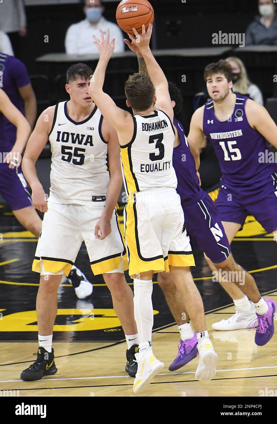 IOWA CITY, IA - DECEMBER 29: Iowa guard Jordan Bohannon (3) puts up a ...