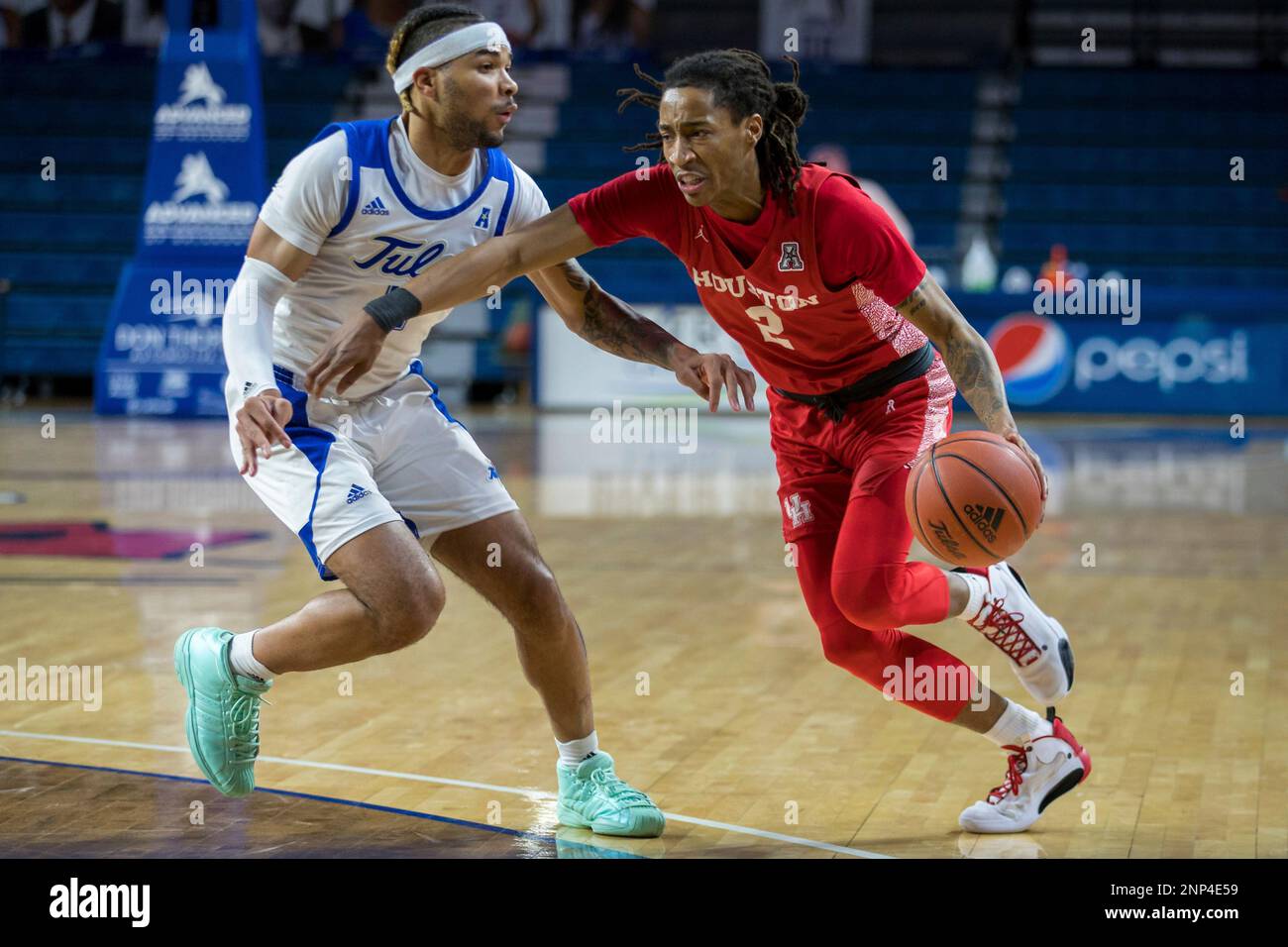 TULSA, OK - DECEMBER 29: Houston Cougars guard Caleb Mills (2) drives ...