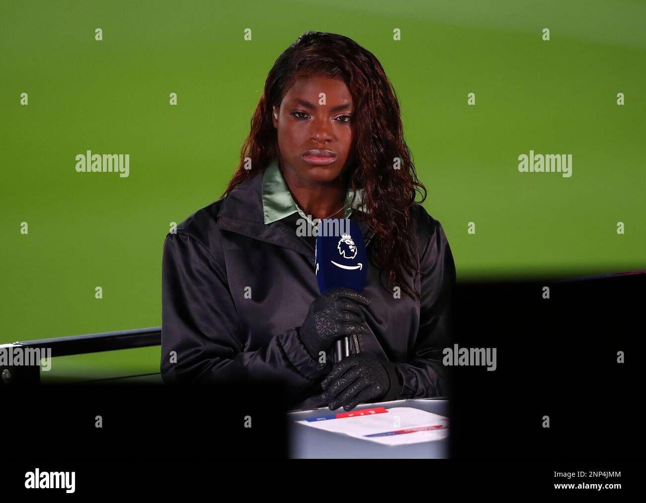 Eniola Aluko during an Amazon Prime broadcast before the English ...