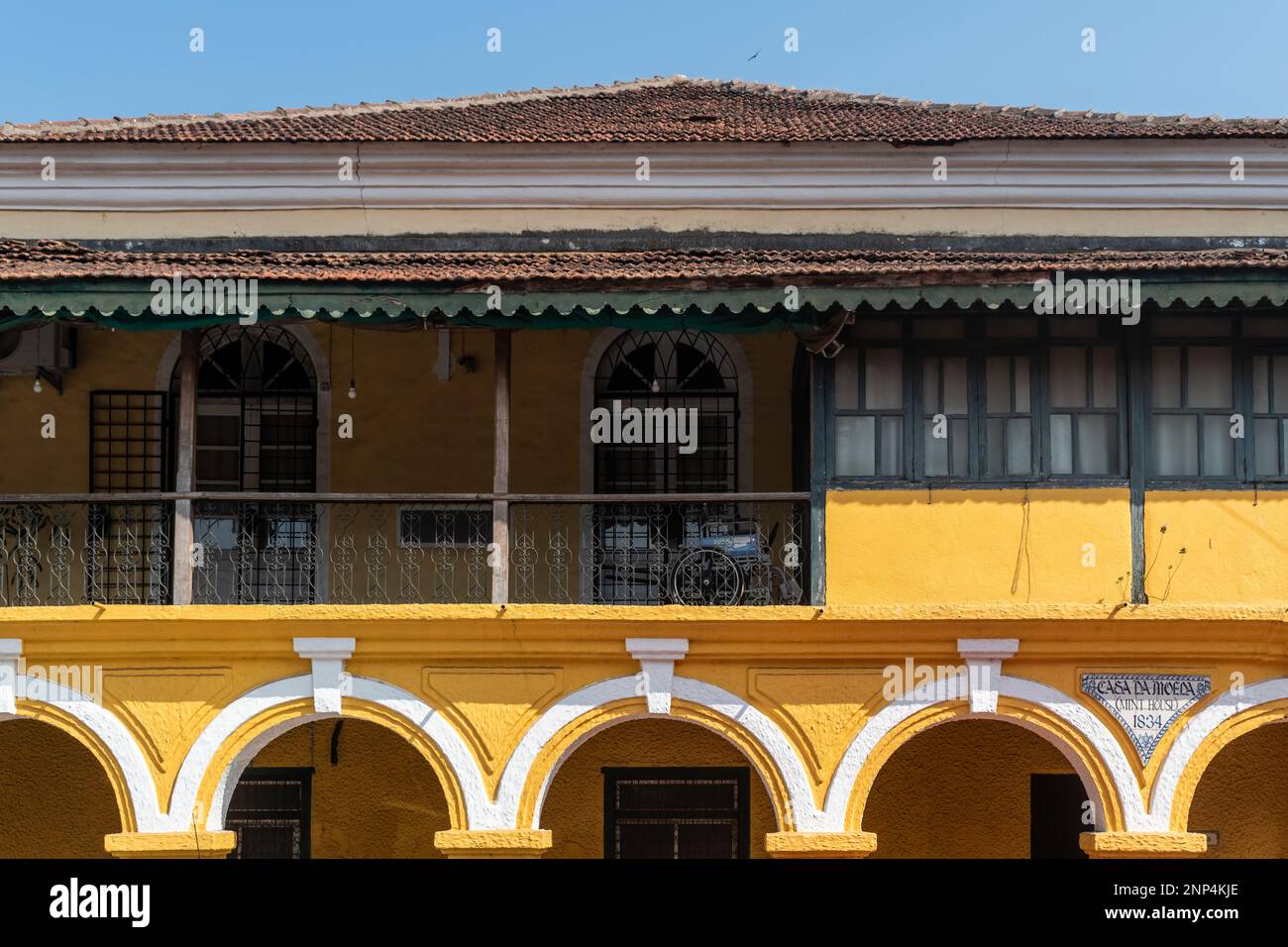 Panaji, Goa, India - January 2023: Exterior facade of the old colonial ...