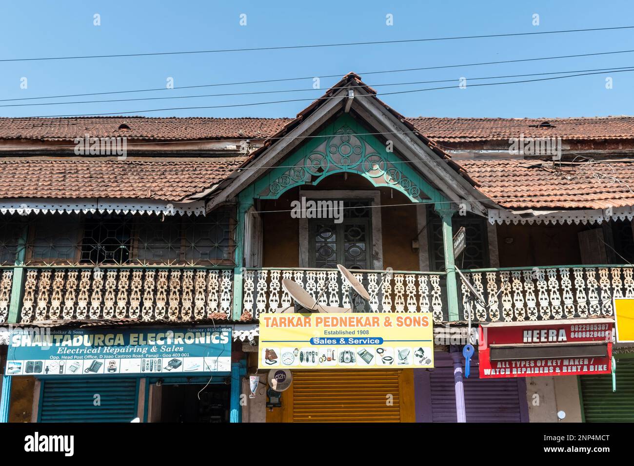Panjim, Goa, India - January 2023: Exterior facade of the gabled tiled ...