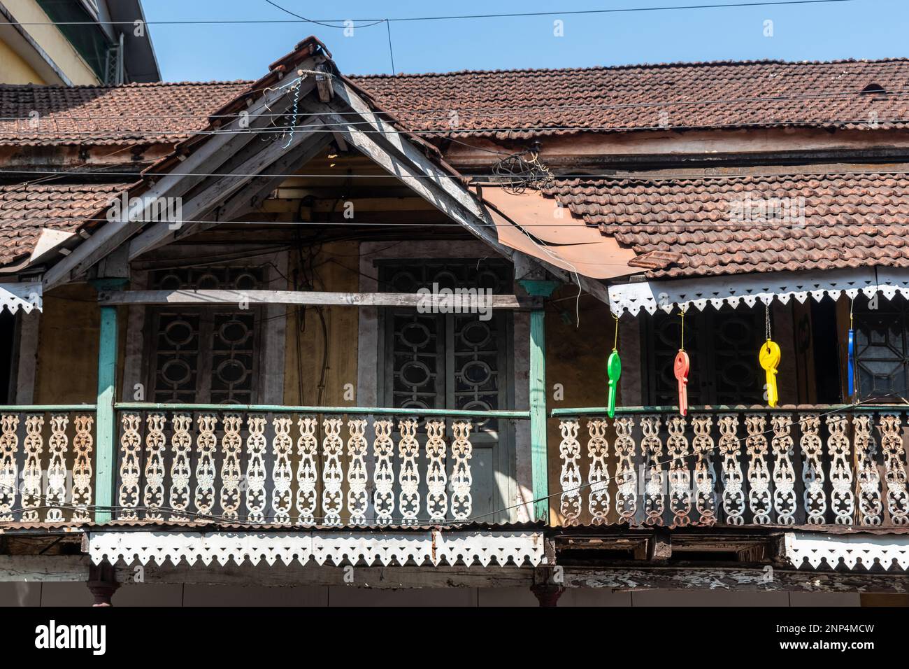 Panjim, Goa, India - January 2023: Exterior facade of the gabled tiled ...