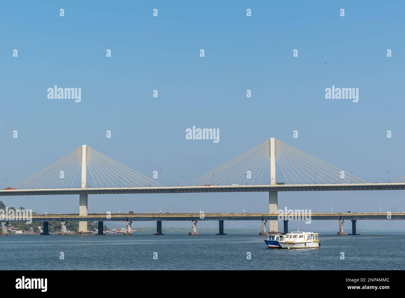 Panjim, Goa, India - January 2023: The cable stayed Atal Setu bridge ...