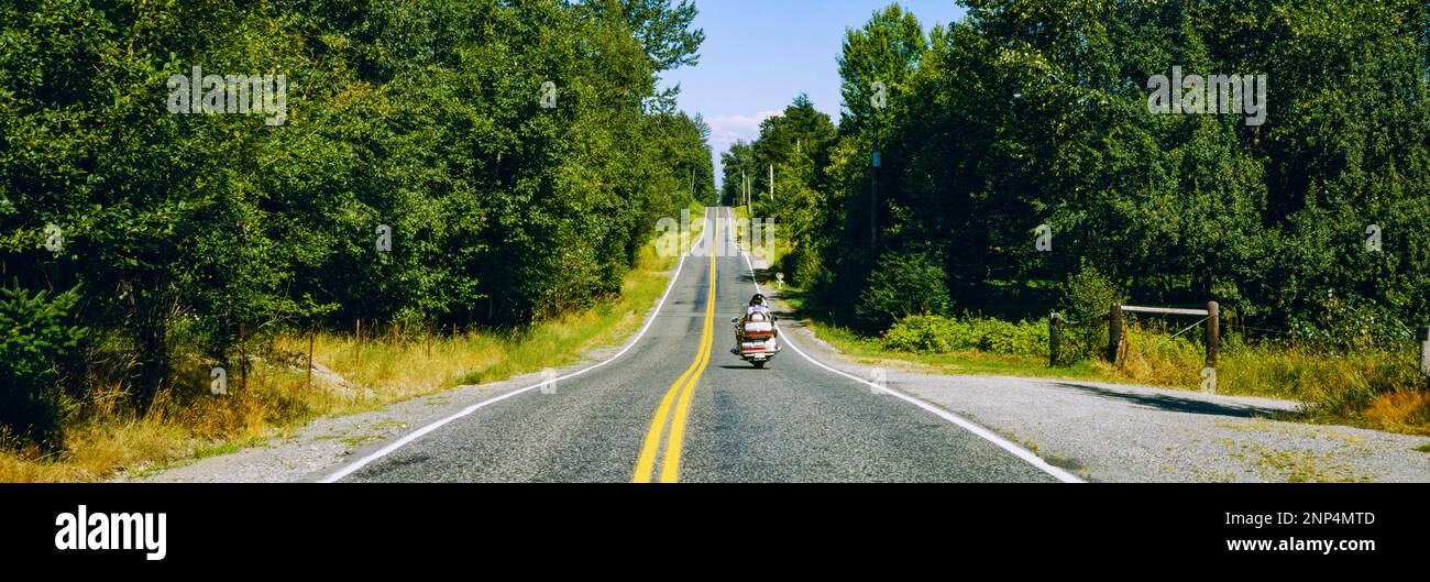 Road passing through forest, Lynden, Washington State, USA Stock Photo ...