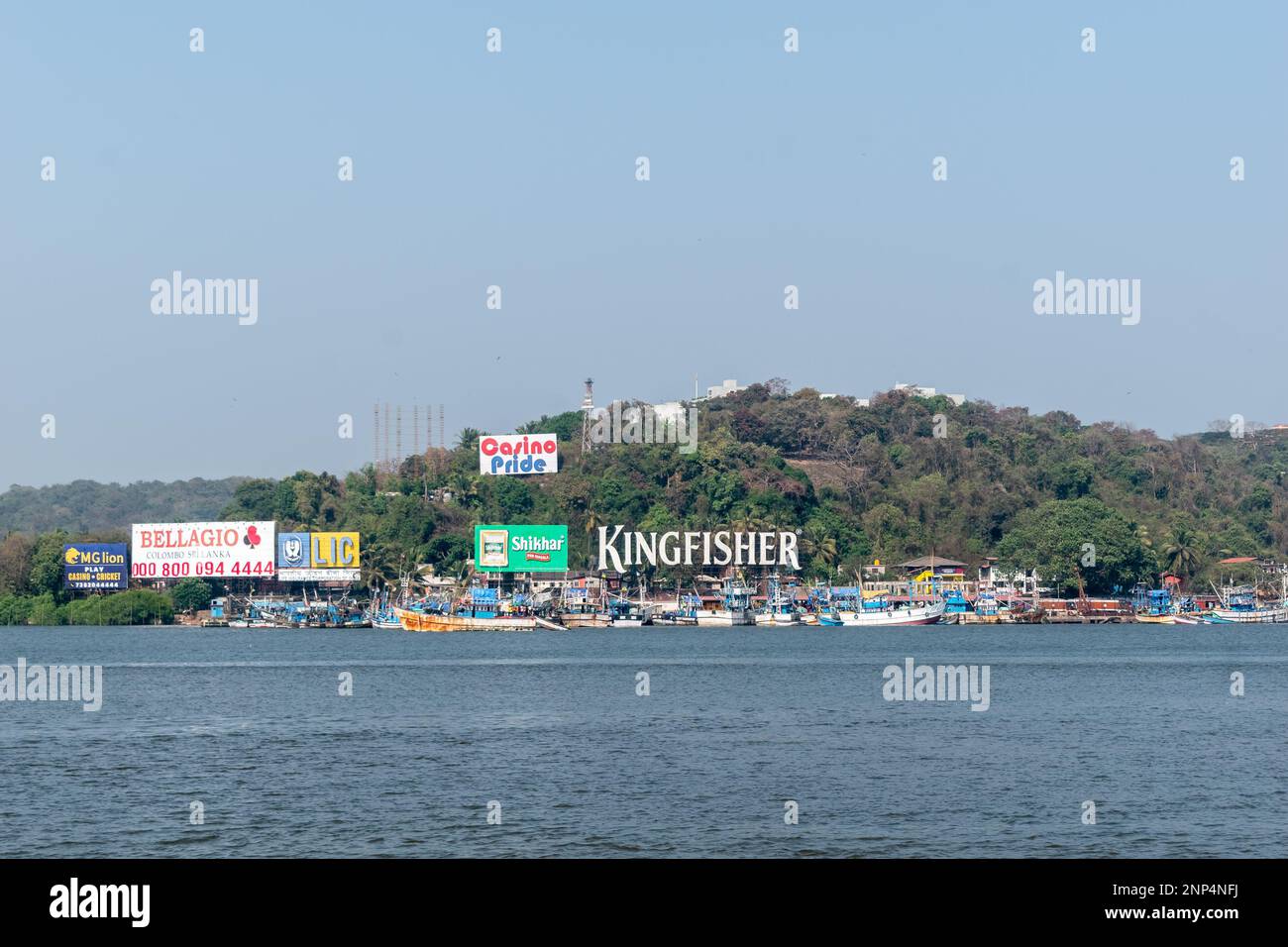 Panjim, Goa, India - January 2023: A view of the Porvorim side of the ...