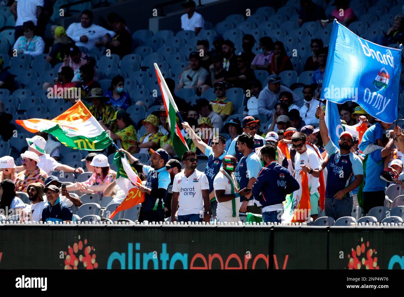 MELBOURNE, AUSTRALIA - DECEMBER 26: The Vocal Indian crowd during day ...