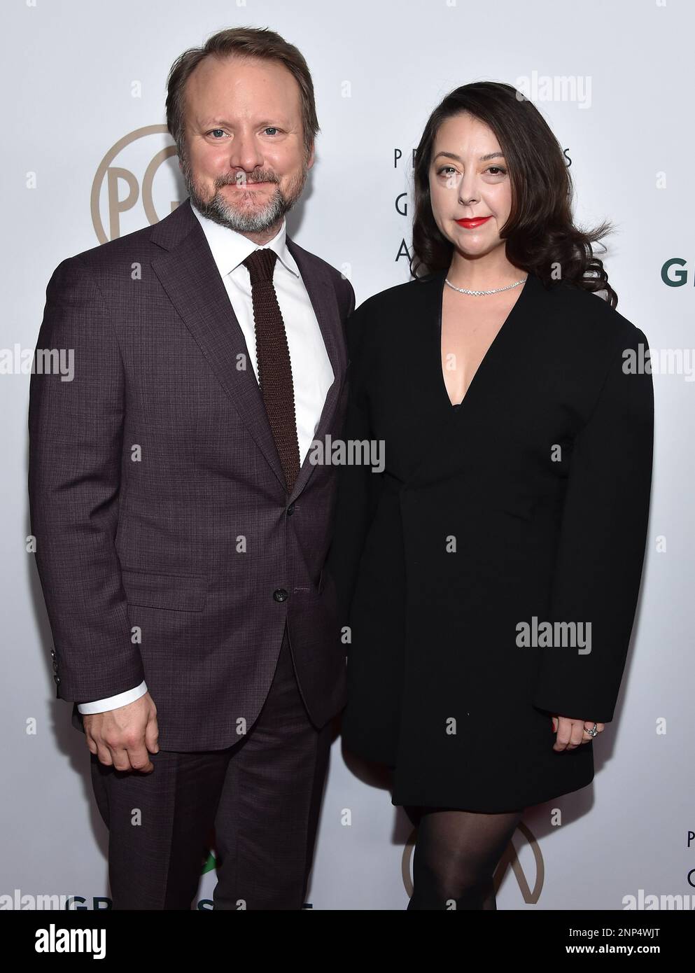 Beverly Hills, USA. 25th Feb 2023. Rian Johnson and Karina Longworth ...
