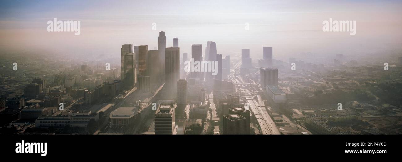 Fog above skyscrapers in Los Angeles, California, USA Stock Photo - Alamy