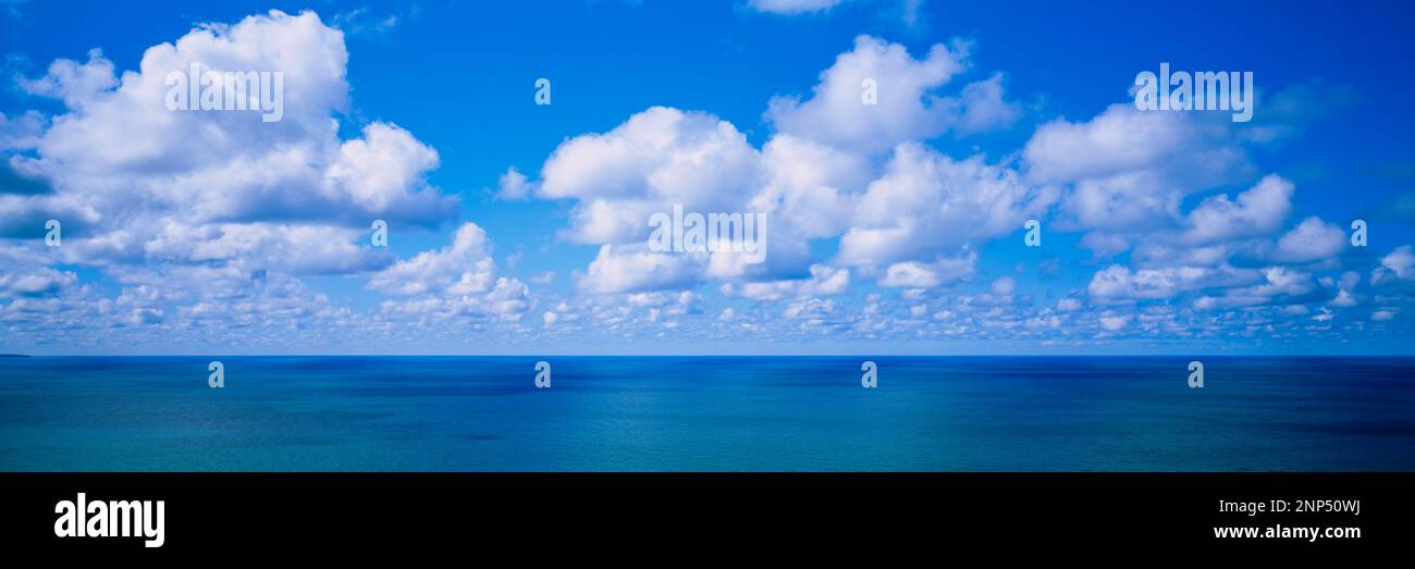 Lake Michigan under blue sky with clouds, Michigan, USA Stock Photo - Alamy