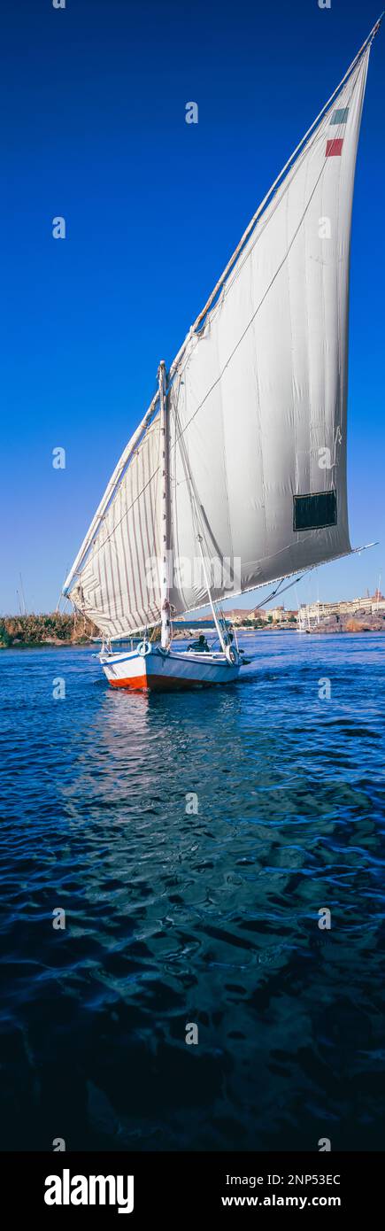 Felucca boat on Nile River, Aswan, Egypt Stock Photo - Alamy