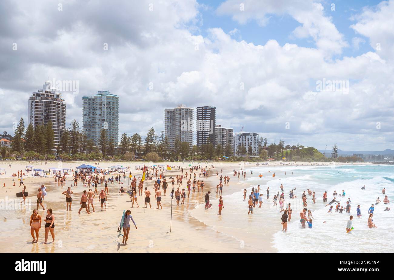 Beach at Coolangatta, gold coast, queensland, australia Stock Photo - Alamy