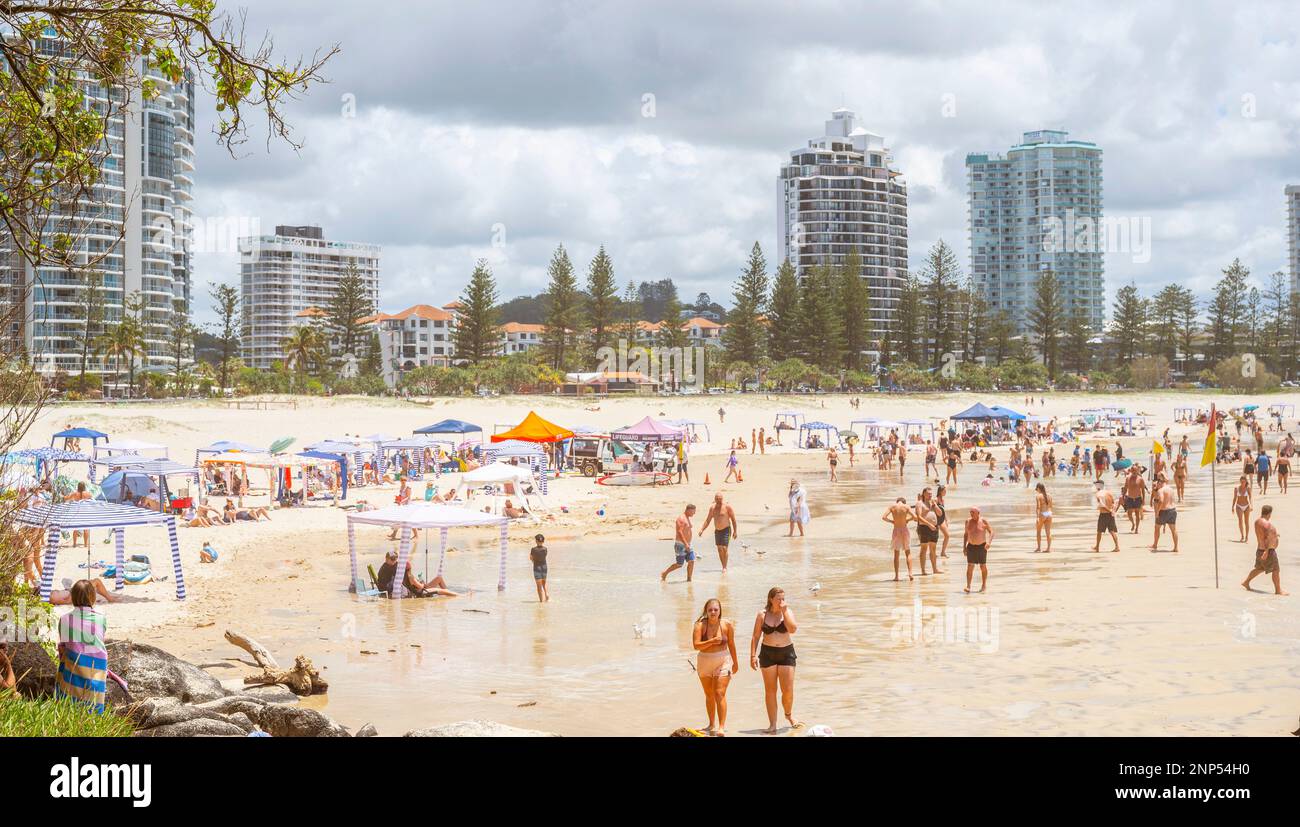 Beach at Coolangatta, gold coast, queensland, australia Stock Photo - Alamy