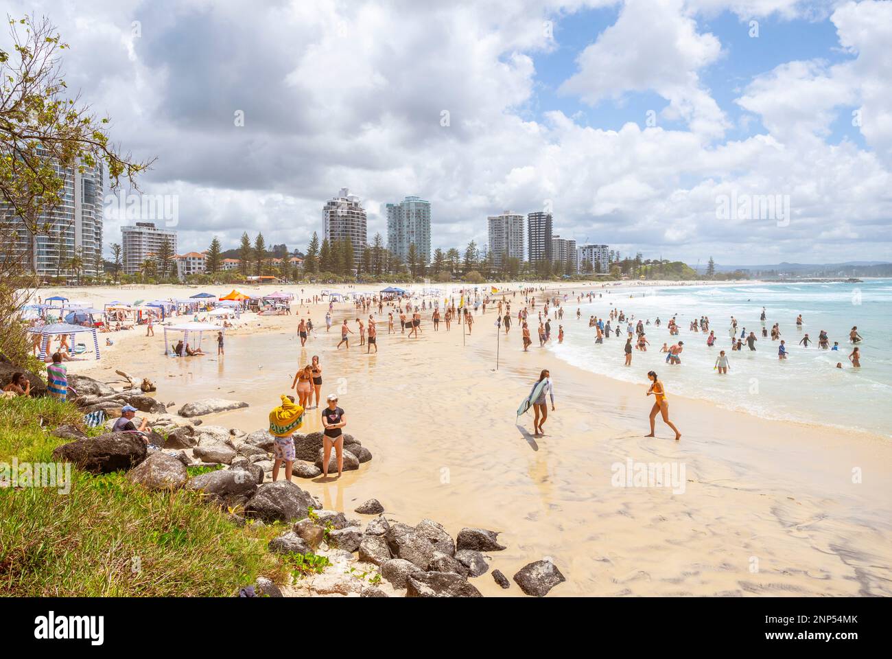 Beach at Coolangatta, gold coast, queensland, australia Stock Photo - Alamy