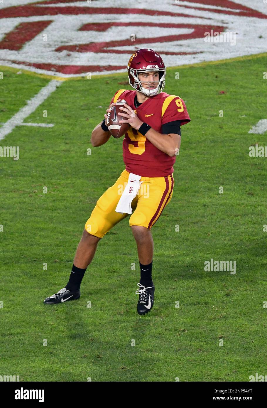 LOS ANGELES, CA - DECEMBER 06: USC Trojans quarterback Kedon Slovis (9 ...