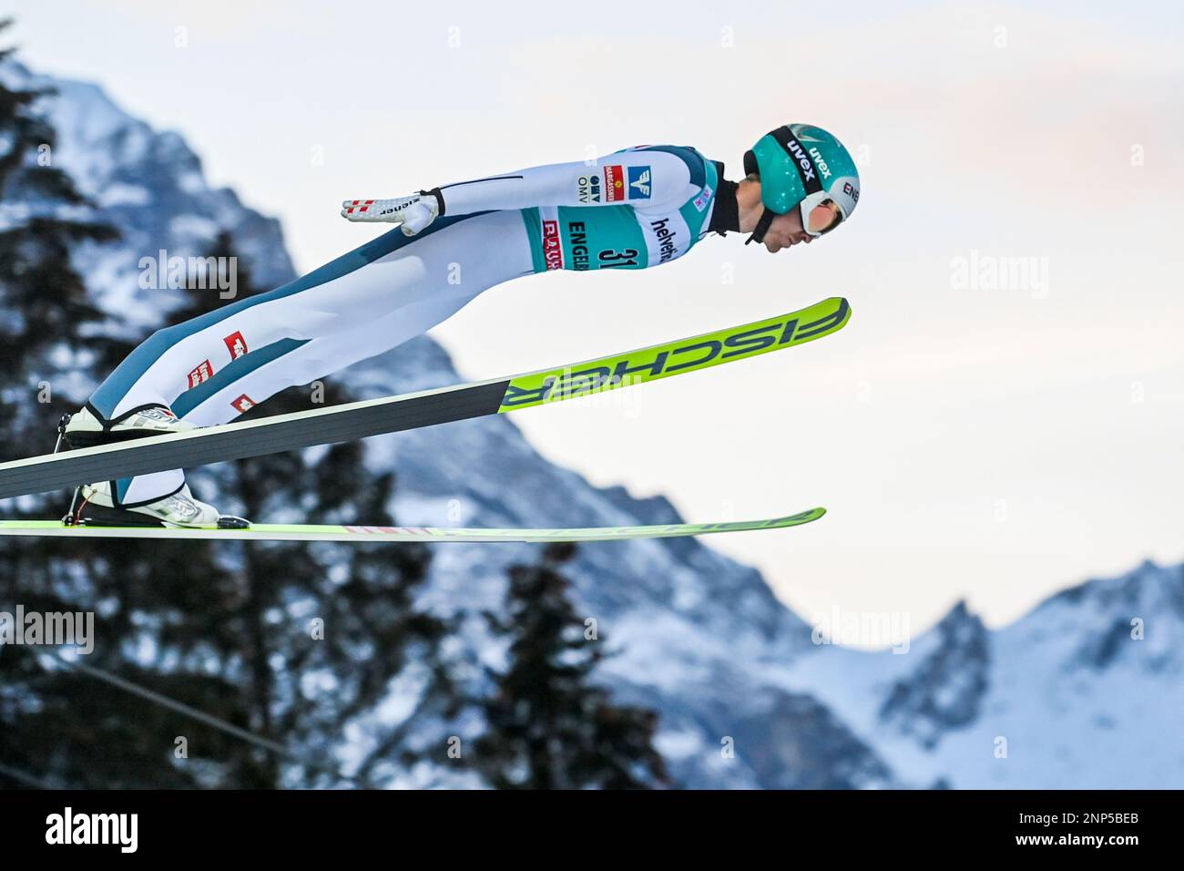 Michael Hayboeck of Austria in action at the men's ski jumping FIS ...
