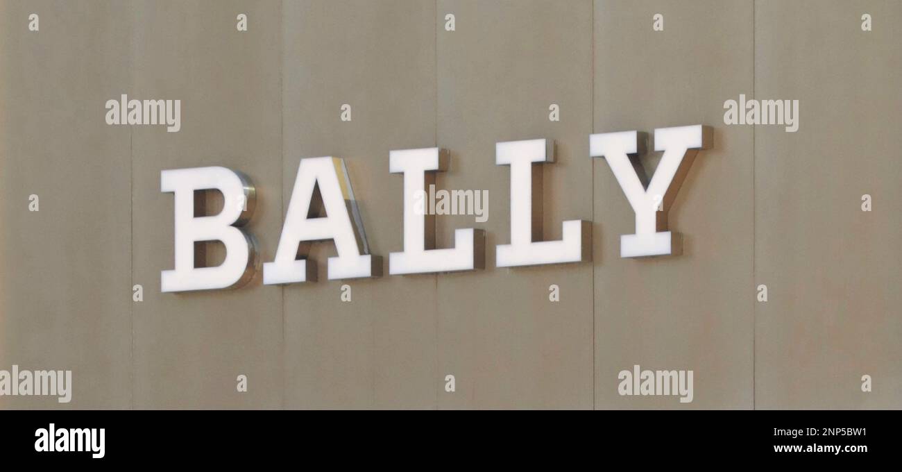 The logo of Bally is seen at Ginza district in Chuo Ward, Tokyo on ...