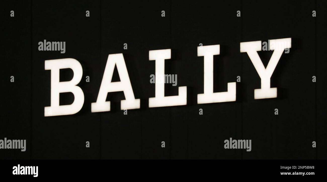 The logo of Bally is seen at Ginza district in Chuo Ward, Tokyo on ...