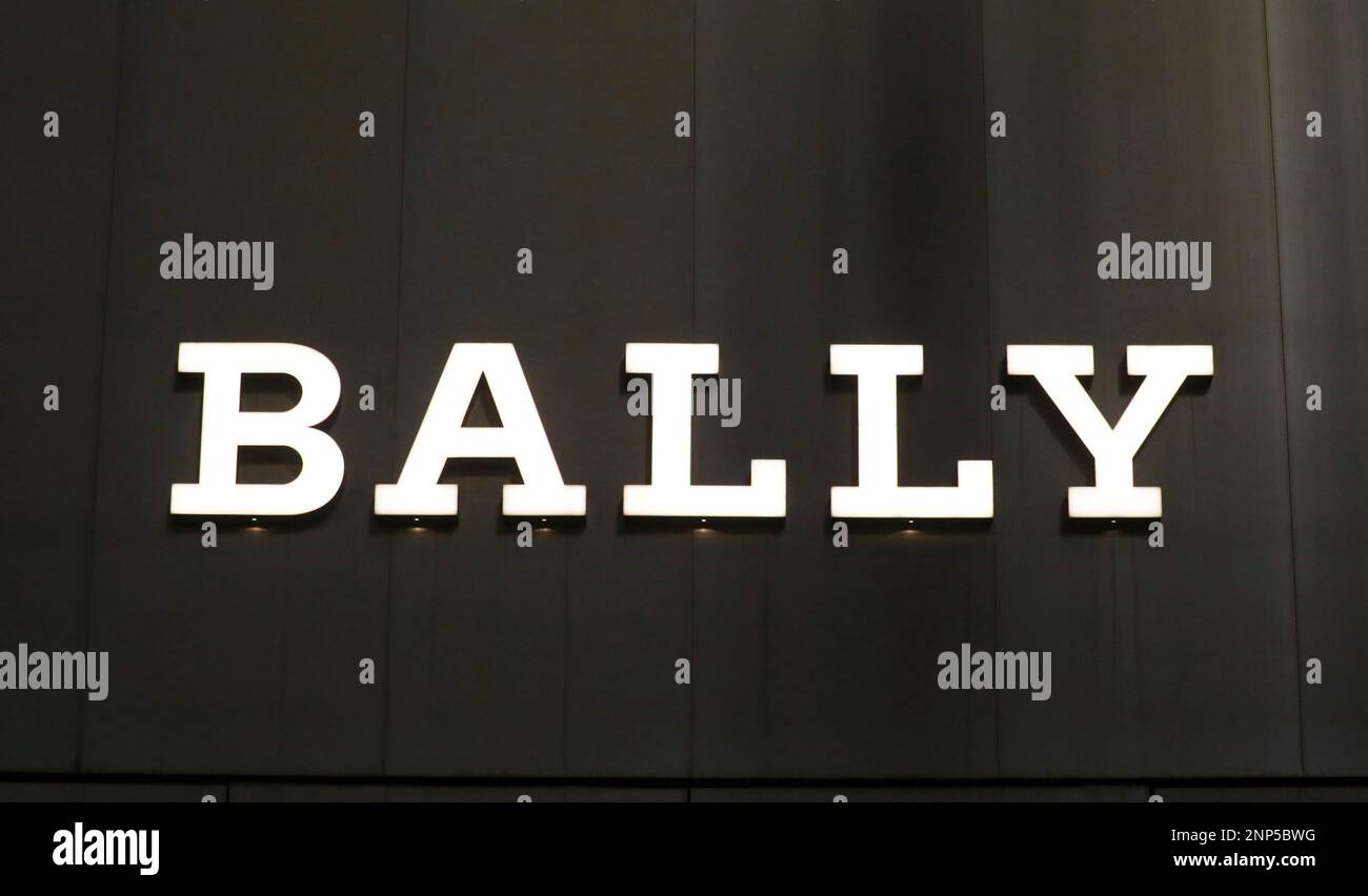 The logo of Bally is seen at Ginza district in Chuo Ward, Tokyo on ...