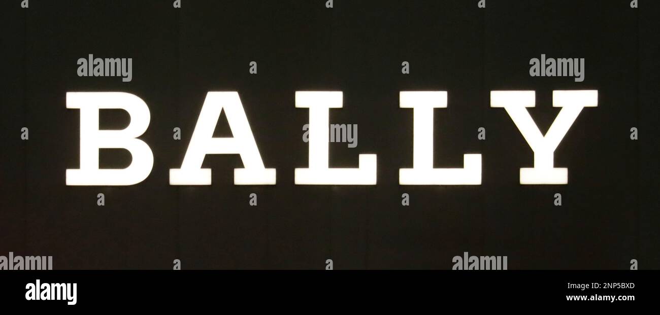 The logo of Bally is seen at Ginza district in Chuo Ward, Tokyo on ...