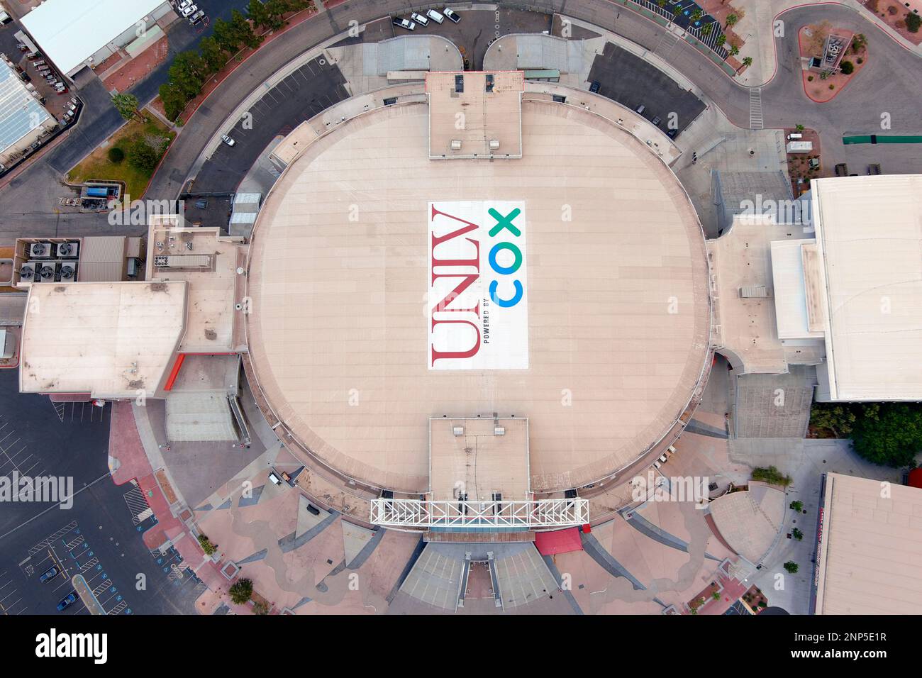 An aerial view of the Thomas & Mack Center of the University of Nevada ...