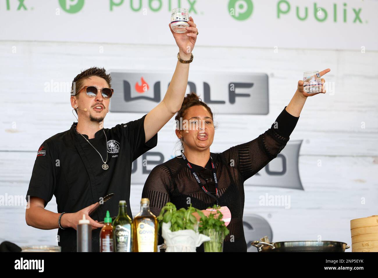 MIAMI BEACH, FL - FEBRUARY 25: Hunter Fieri and Antonia Lofaso are seen ...