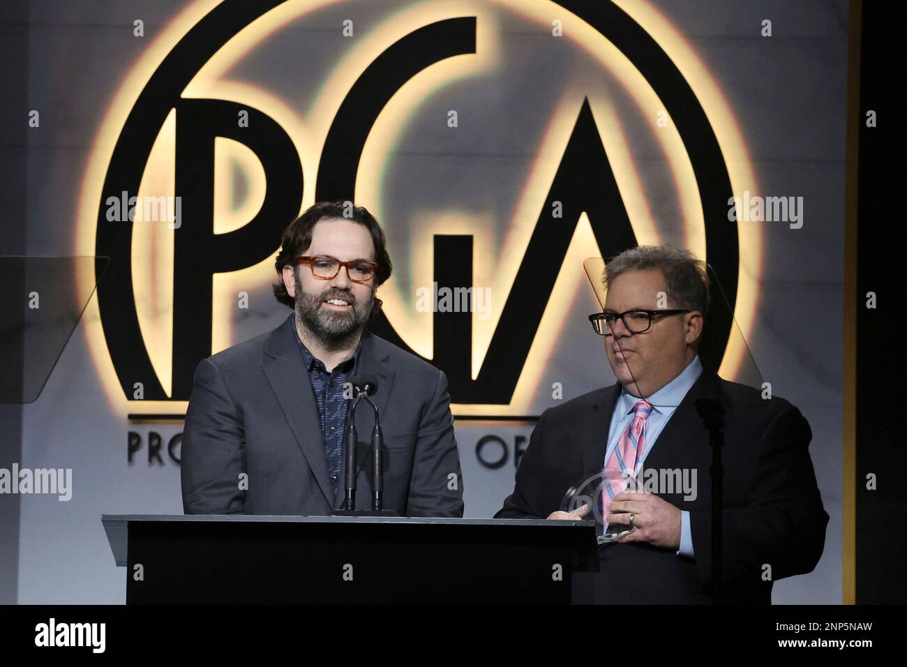 Josh Senior, left, and Tyson Bidner on stage at the 34th Annual ...