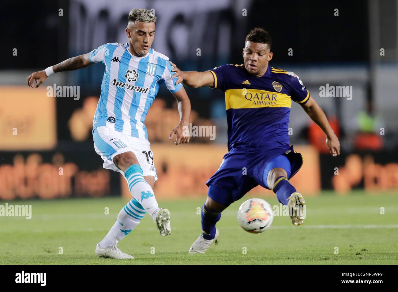 Leonel Miranda of Argentina's Racing Club, left, and Frank Fabra of ...