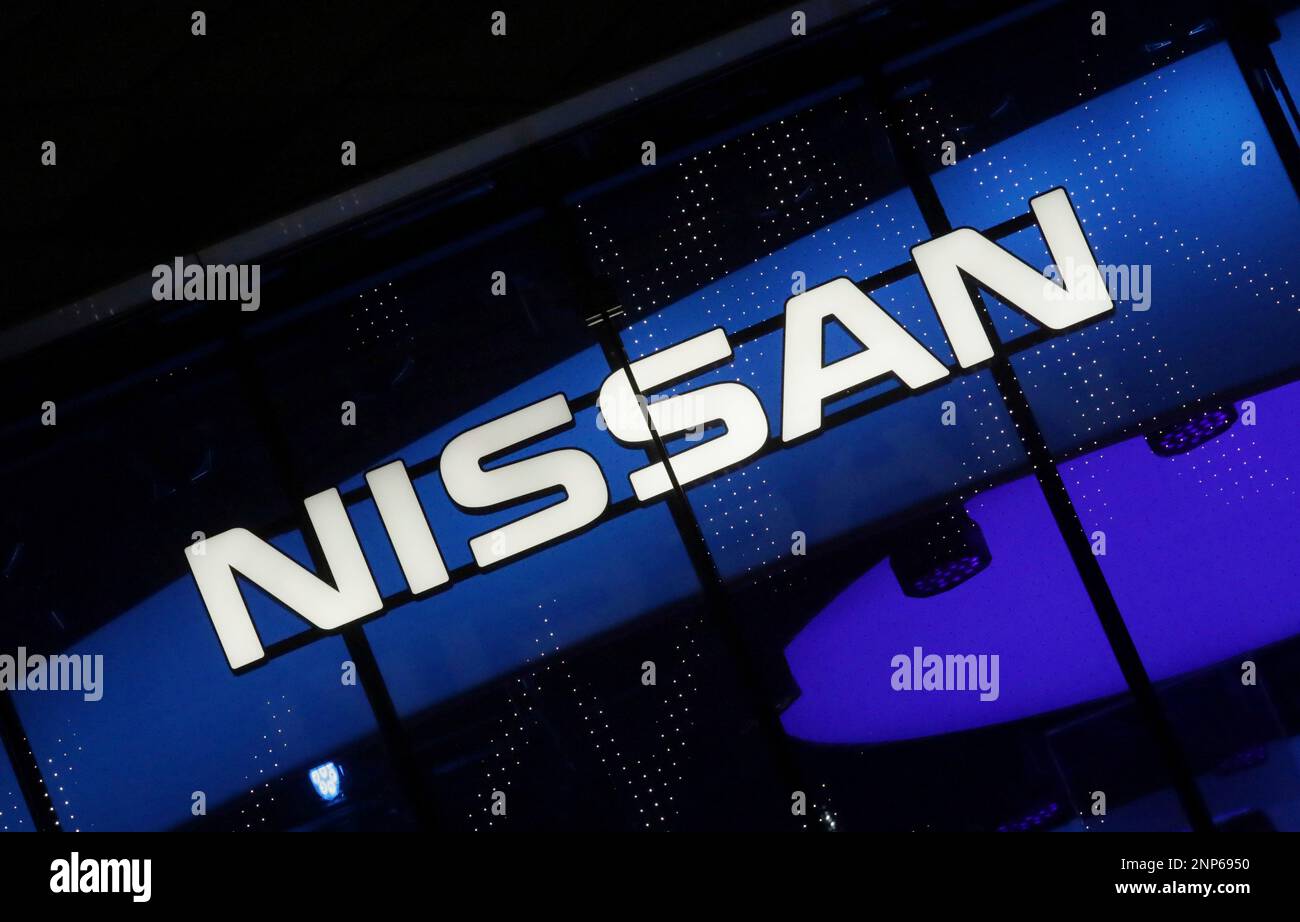 The logo of Nissan Motor Co., Ltd. is seen at Ginza district in Chuo ...