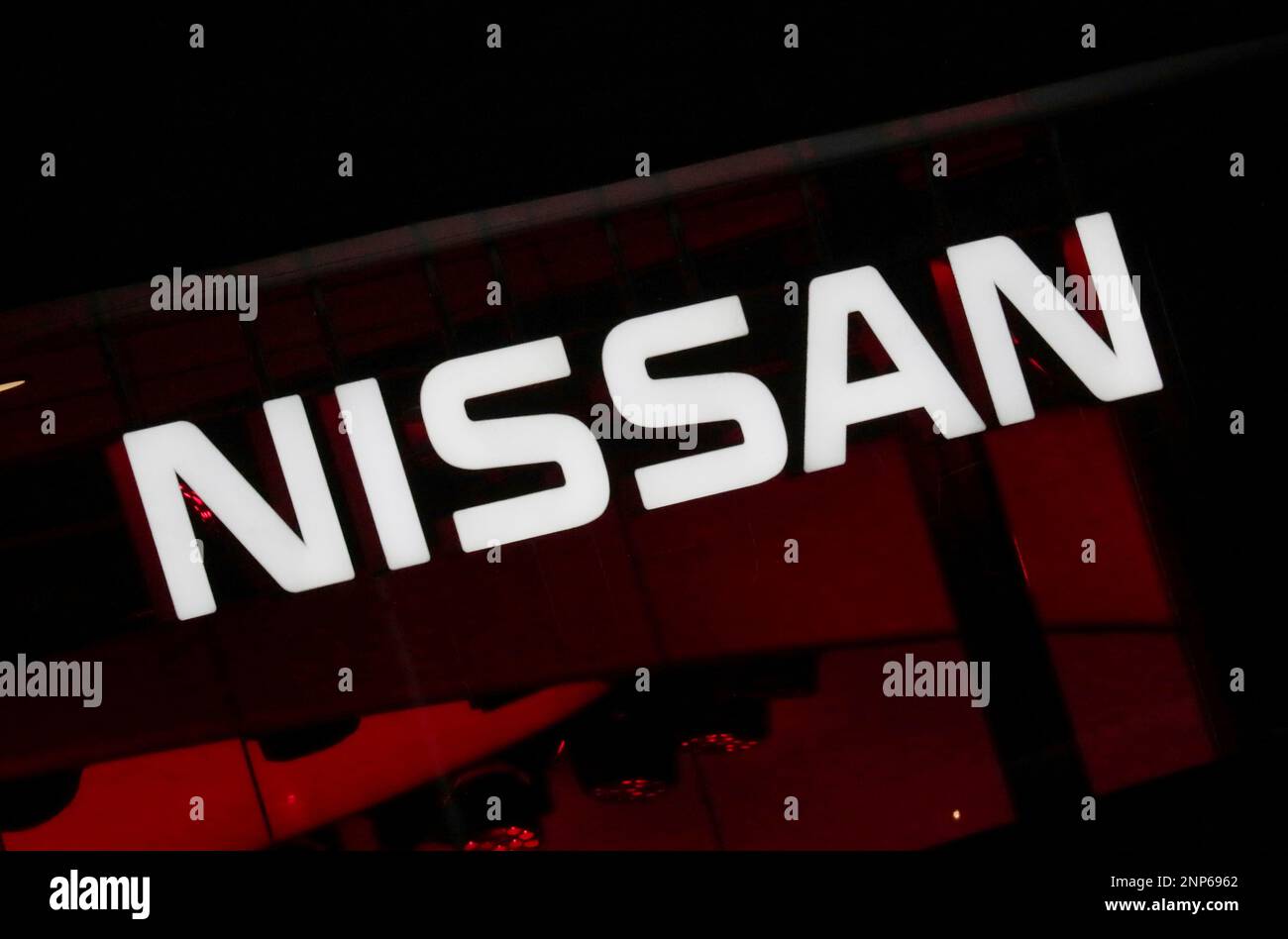 The logo of Nissan Motor Co., Ltd. is seen at Ginza district in Chuo ...