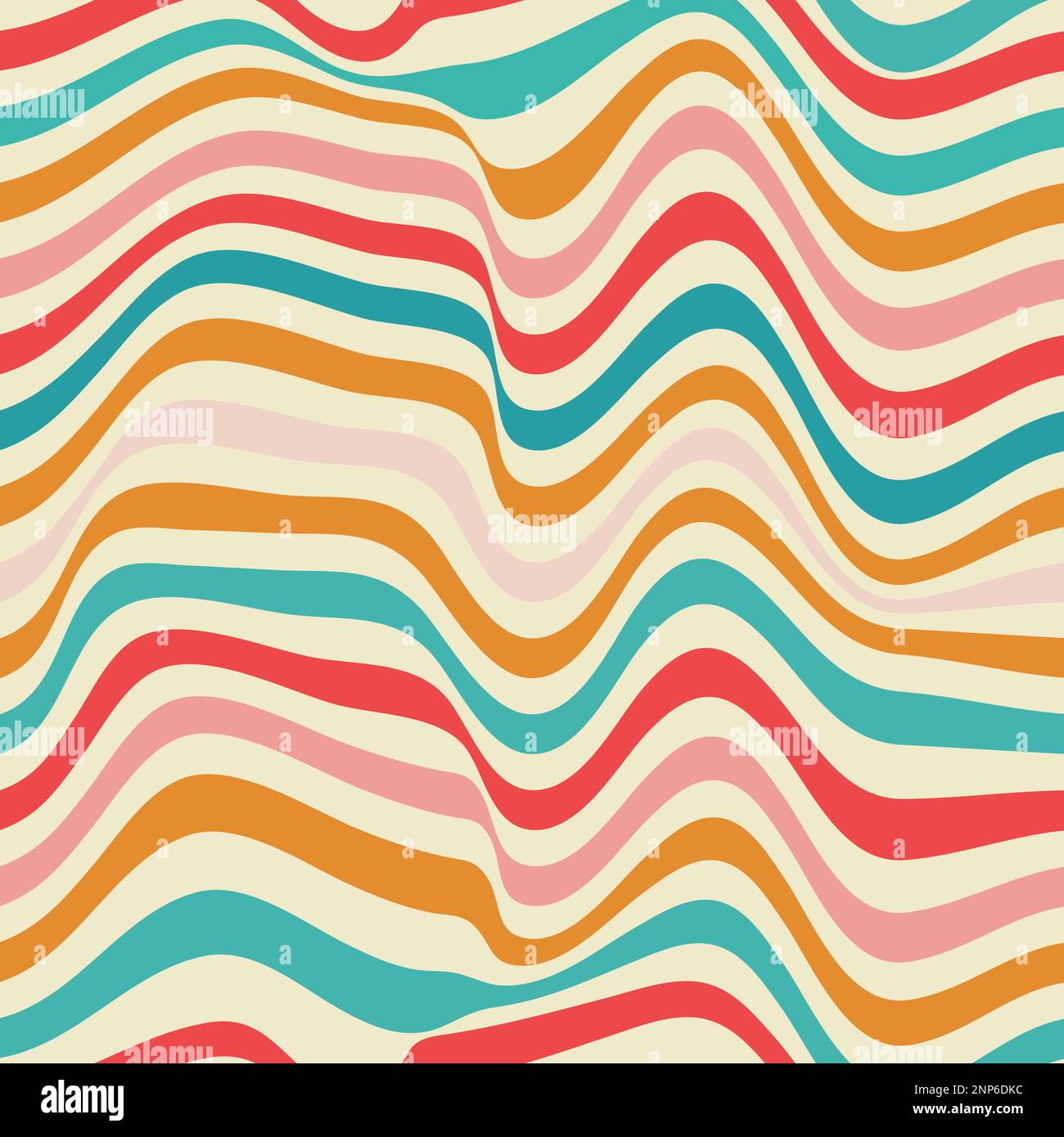 Retro groovy wavy curve abstract line art 70s Stock Vector Image & Art ...