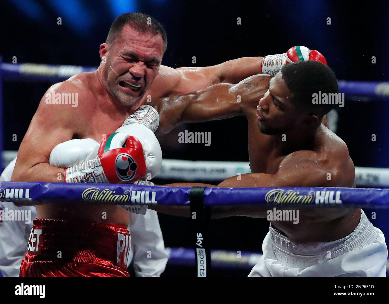 World Heavyweight boxing champion Britain's Anthony Joshua and ...