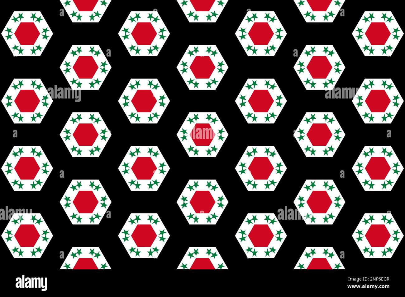 Geometric pattern in the colors of the national flag of Syria. The ...