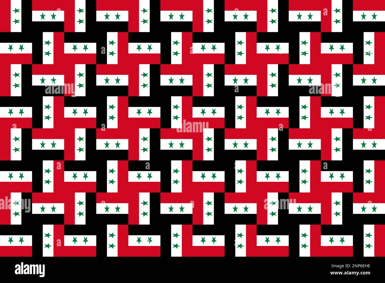Geometric pattern in the colors of the national flag of Syria. The ...