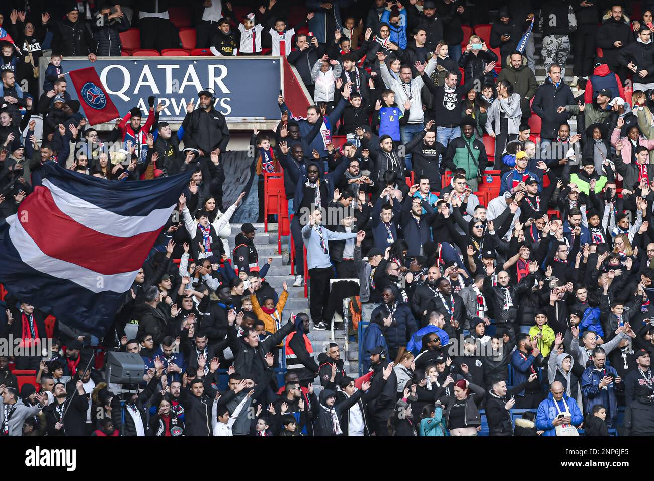 Parisian supporters illustration (PSG's Ultras, KOP, fans crowd) during ...