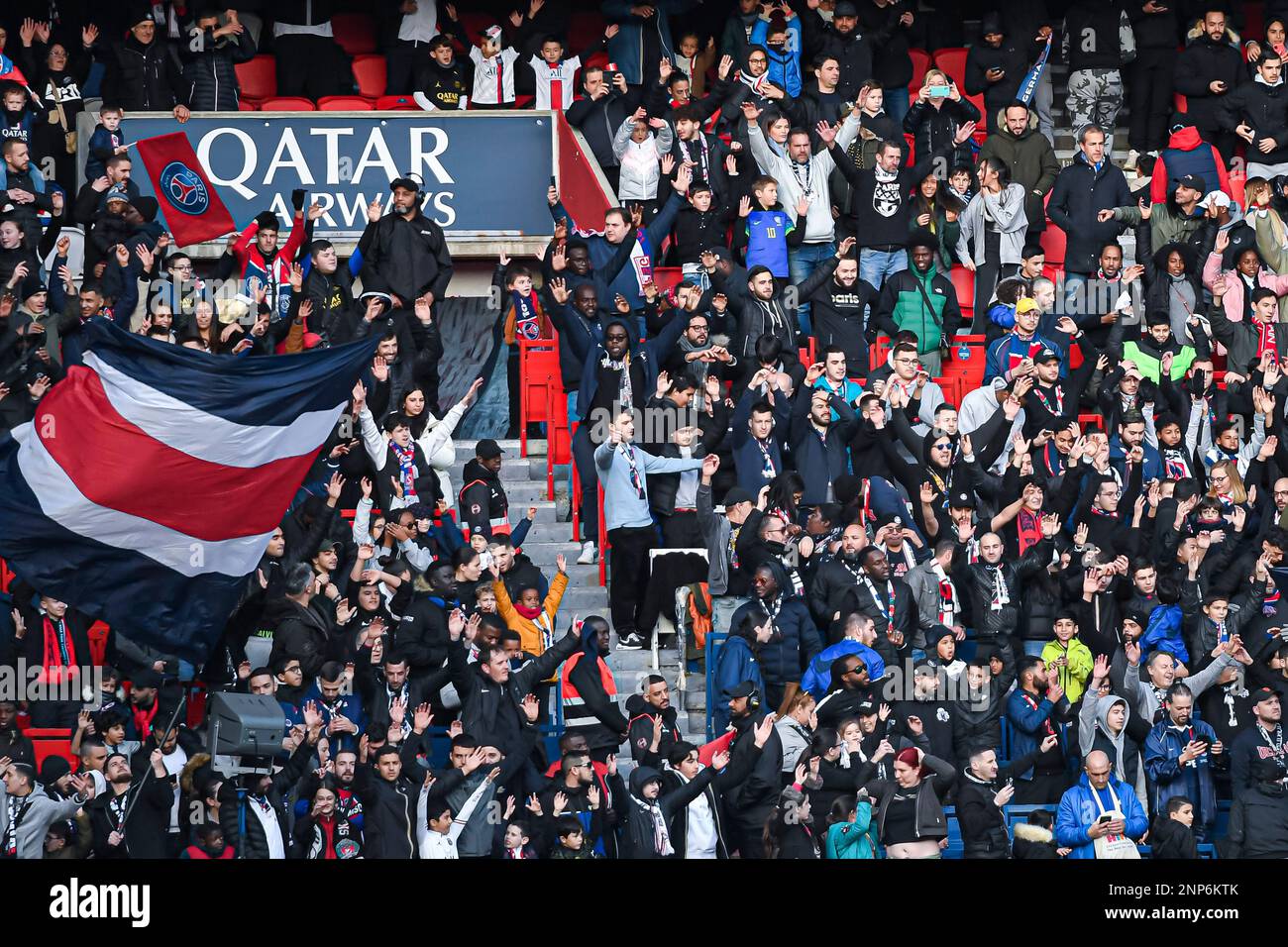 Parisian supporters illustration (PSG's Ultras, KOP, fans crowd) during ...