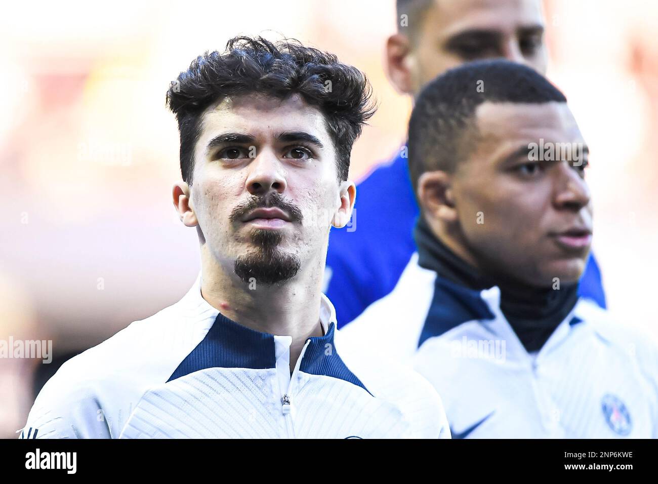 Vitor Machado Ferreira (Vitinha) and Kylian Mbappe during the public ...
