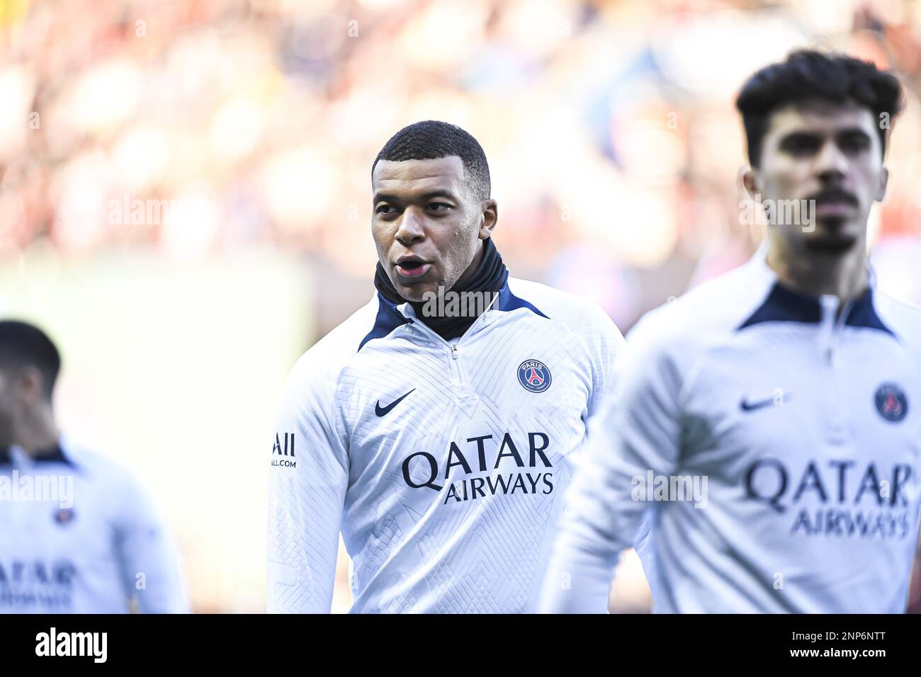 Kylian Mbappe during the public training of the Paris Saint-Germain ...