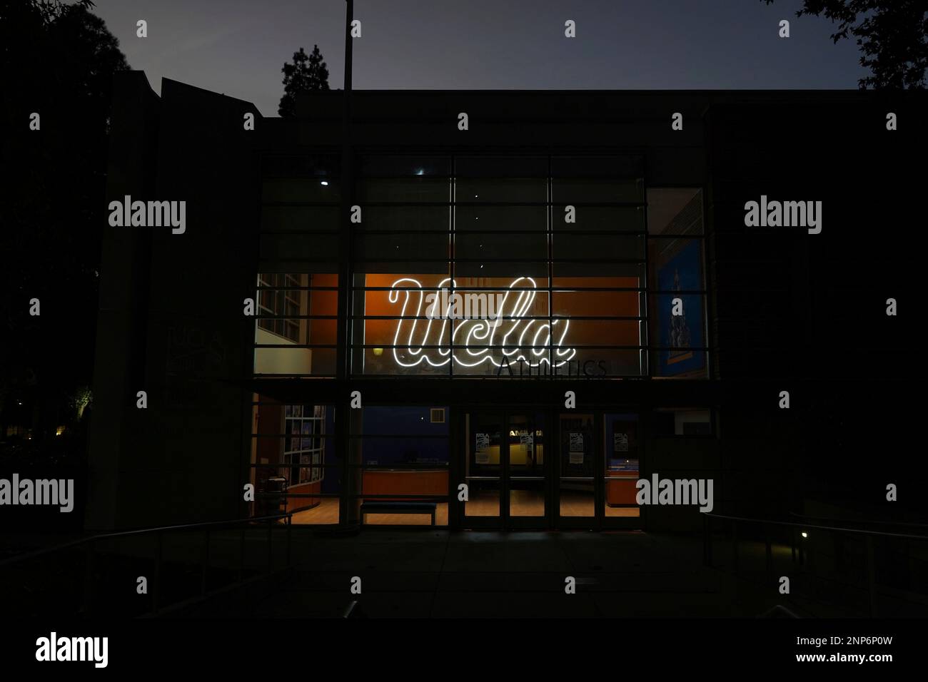 The UCLA Bruins logo iat the J.D. Morgan Center on the campus of the ...