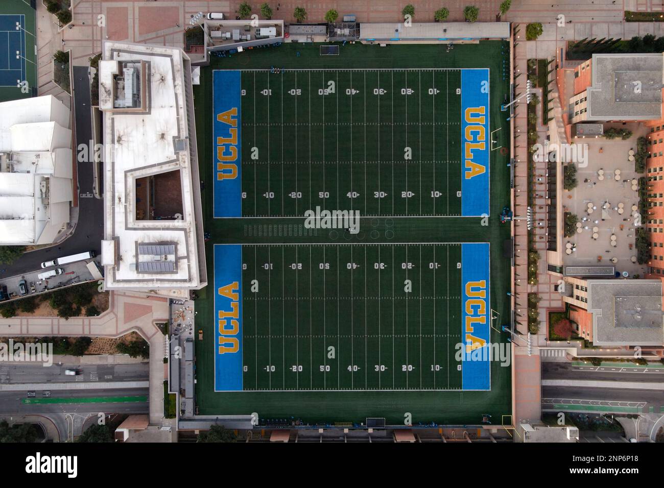 General overall aerial view of the Wasserman Football Center and ...