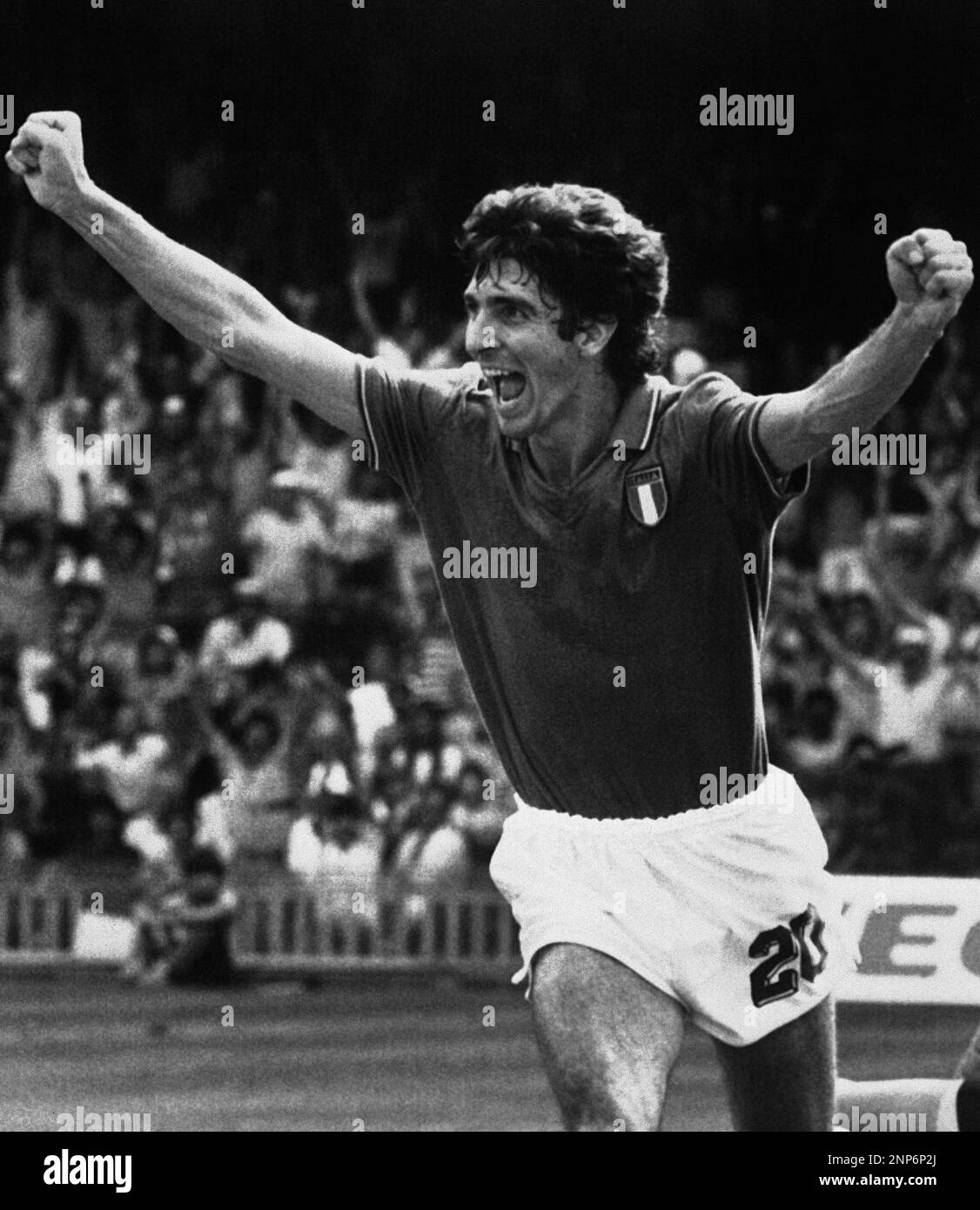 FILE - In this July 8, 1982 file photo, Italy's Paolo Rossi races ...