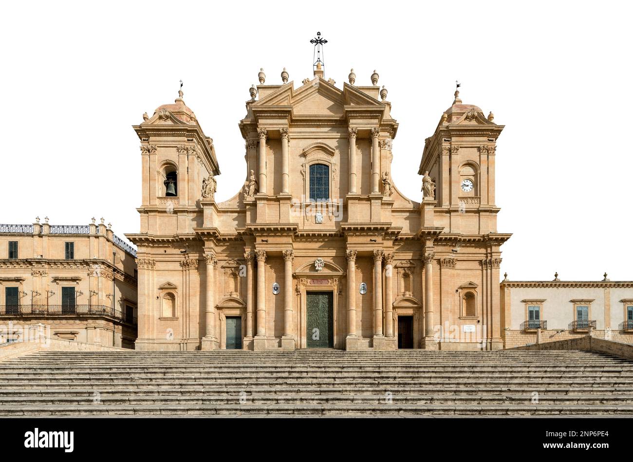 Noto Cathedral (Basilica and Cathedral of San Nicolo), isolated on ...