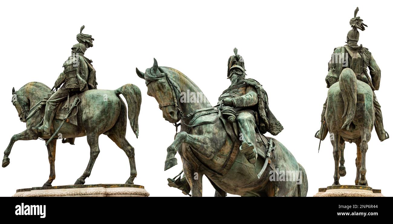 Monument of Vittorio Emanuele II, first king of Italy, isolated on ...