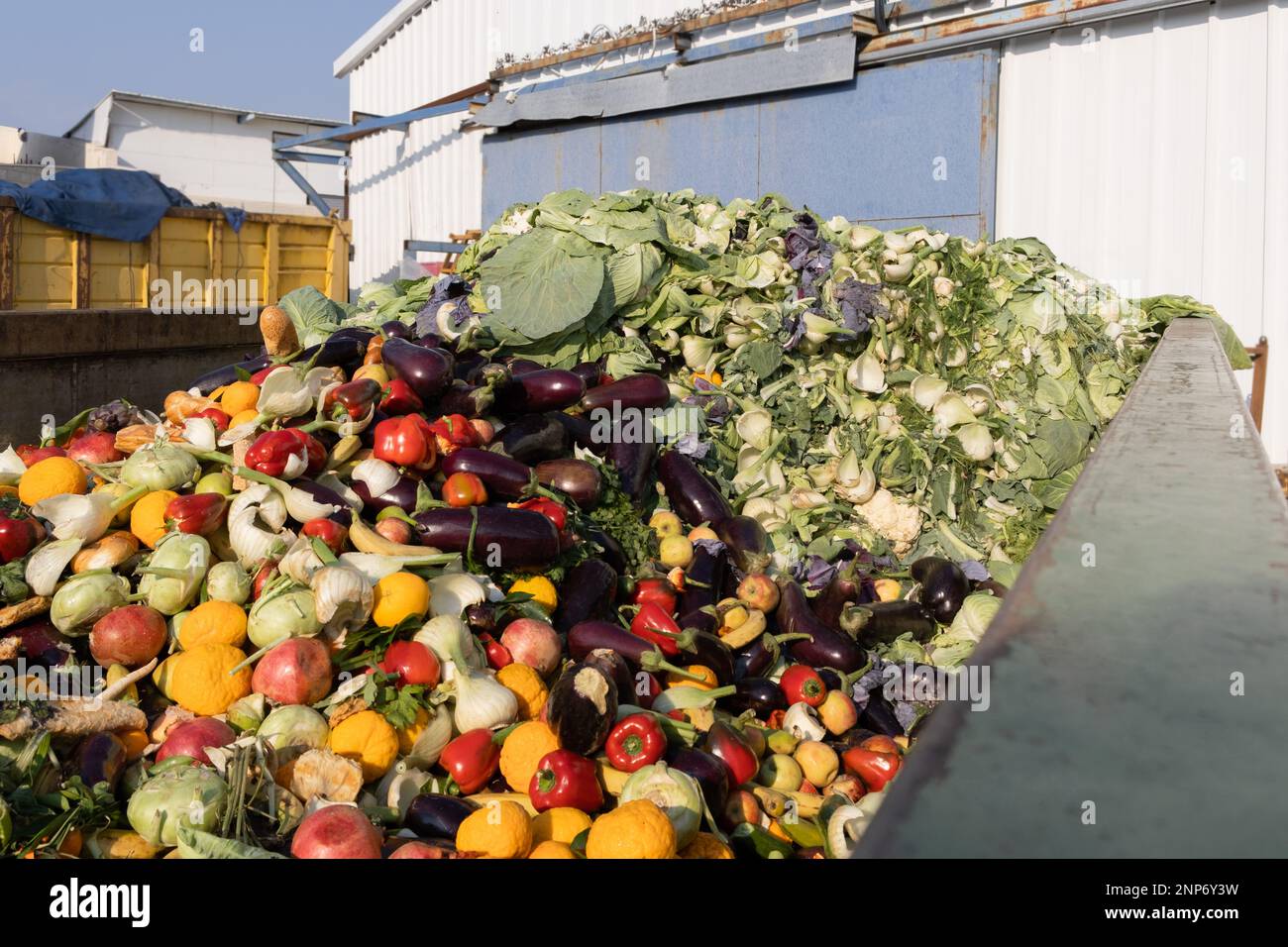 Expired Organic bio waste. Mix Vegetables and fruits in a huge ...