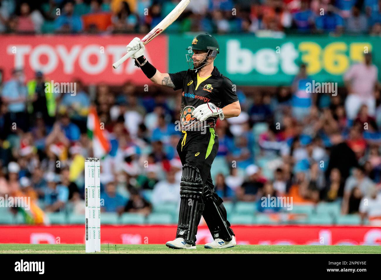 SYDNEY, AUSTRALIA - DECEMBER 08: Matthew Wade of Australia raises his ...