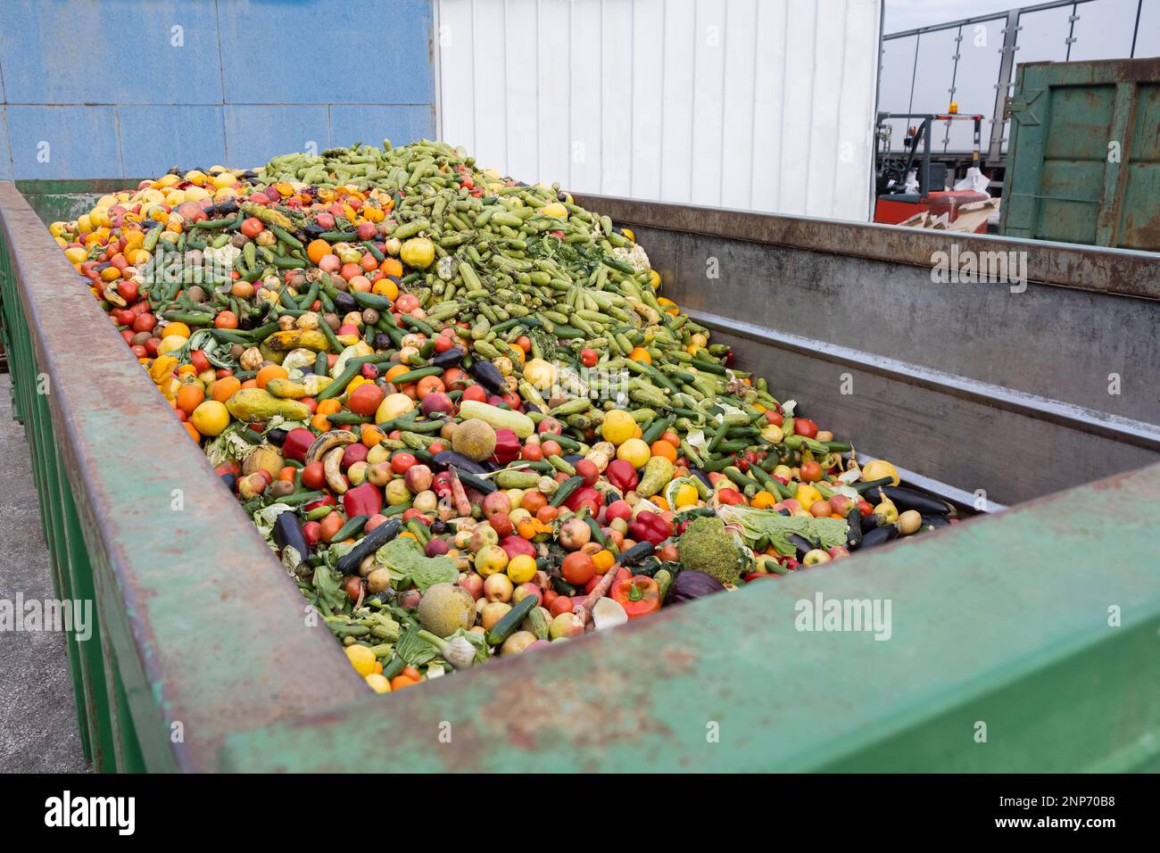 Expired Organic bio waste. Mix Vegetables and fruits in a huge ...