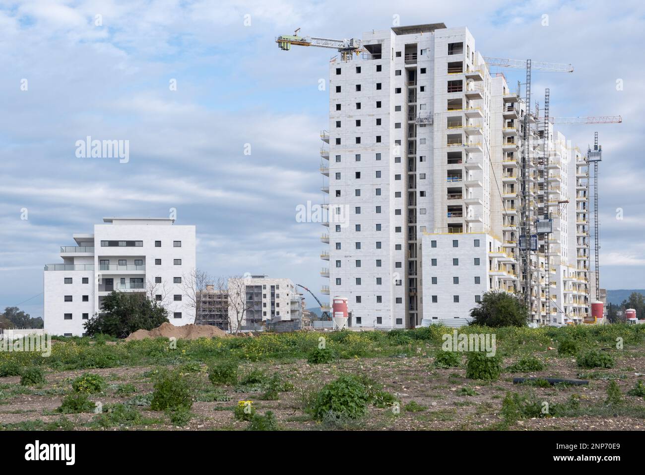construction site in the north district of Israel, new apartment ...