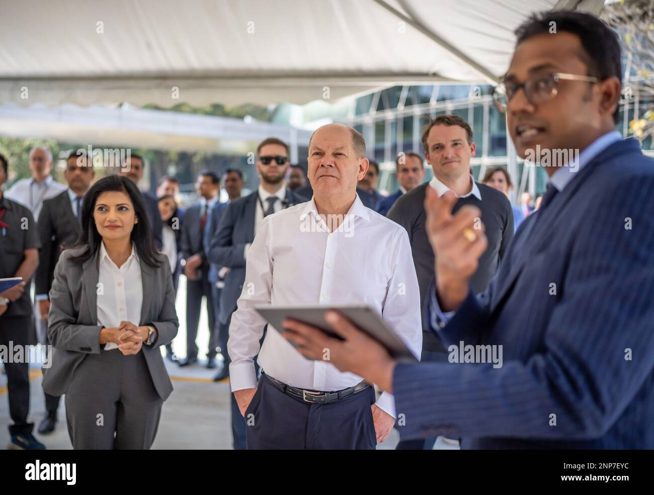 Bengaluru, India. 26th Feb, 2023. German Chancellor Olaf Scholz (SPD, M ...