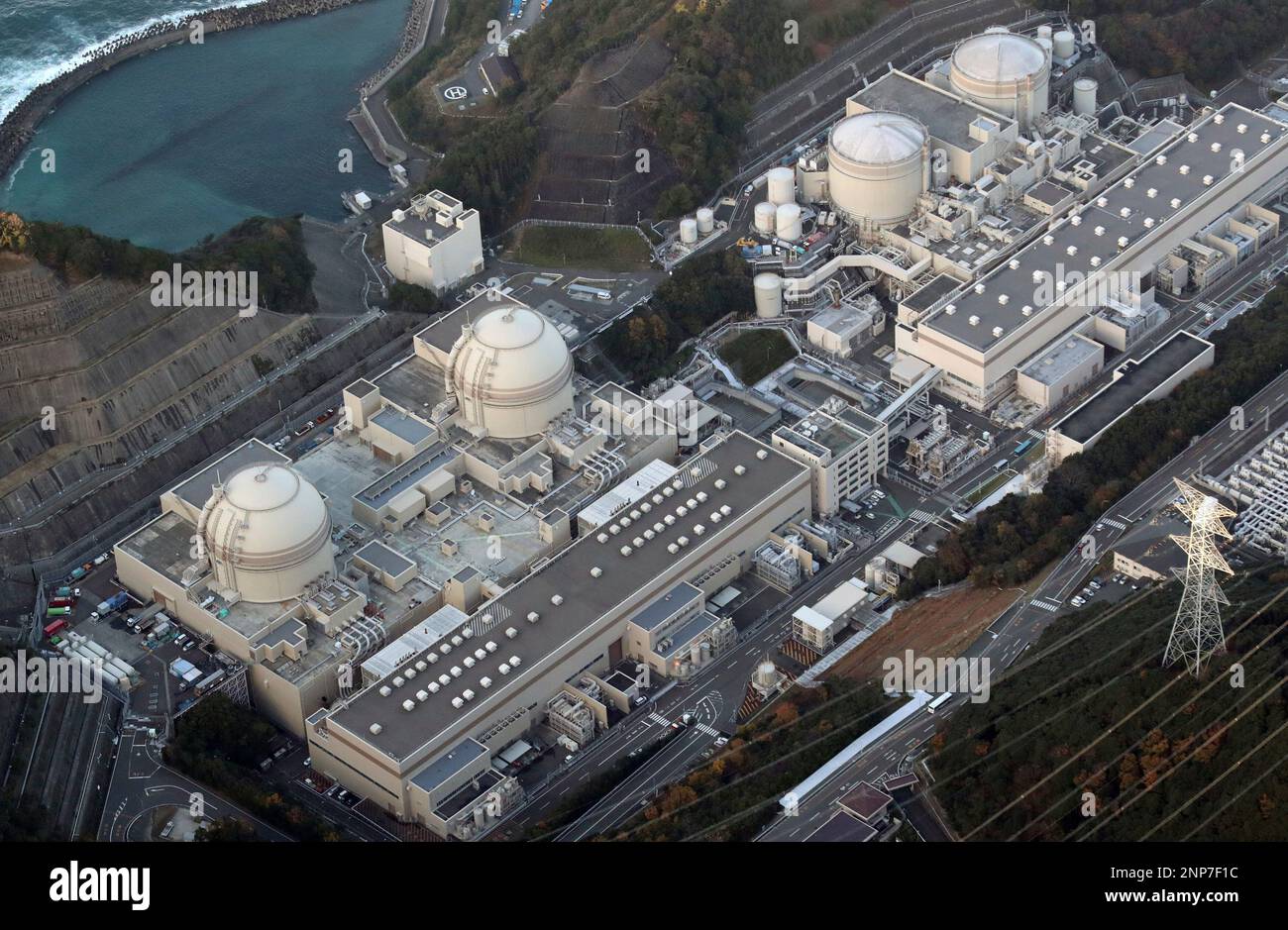 An aerial photo shows Kansai Electric Power Co.'s Oi nuclear power ...