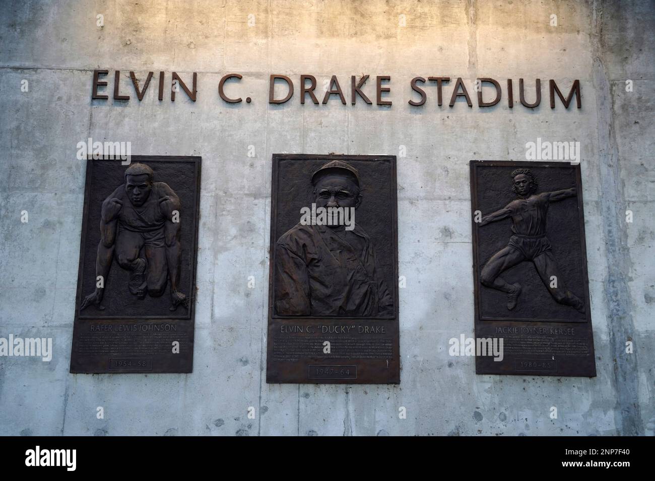 Plaques horning Rafer Johnson, Elvin Drake and Jackie Joyner-Kersee at ...