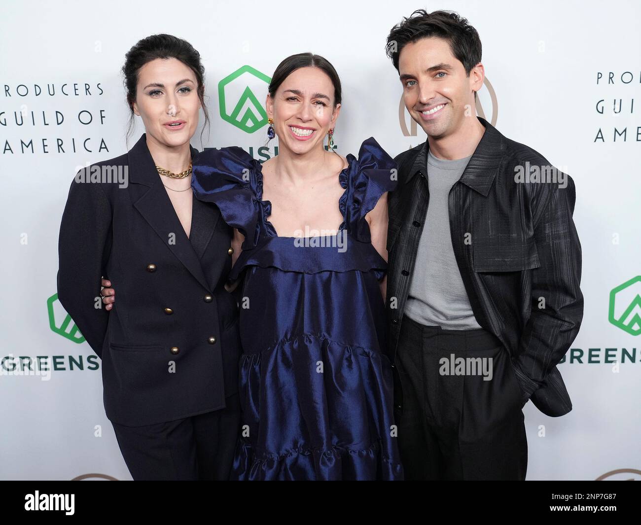 Los Angeles, USA. 25th Feb, 2023. Jen Statsky, Lucia Aniello, and Paul ...